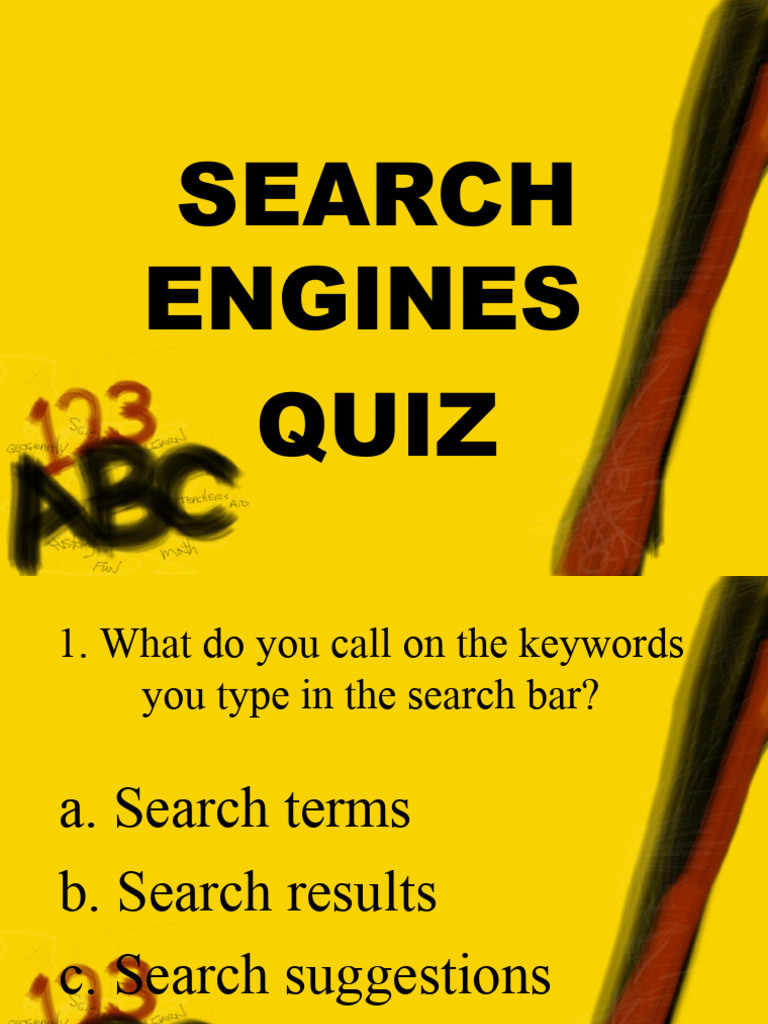 Search Engines Quiz | PDF | Websites | Online Databases