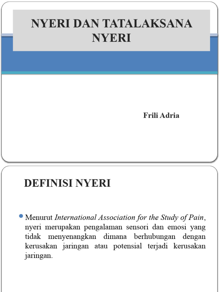 Nyeri Dan Tatalaksana Nyeri | PDF