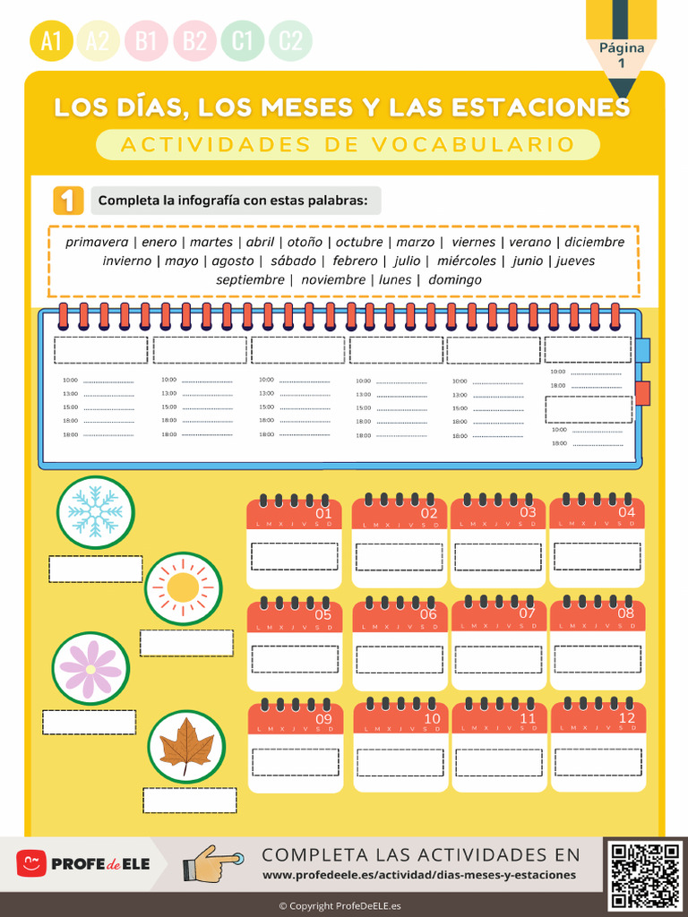 Cuadernillo - Dias, Meses y Estaciones | PDF