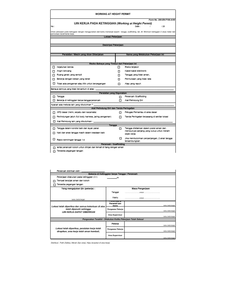 Izin Kerja Ketinggian dan Prosedurnya | PDF