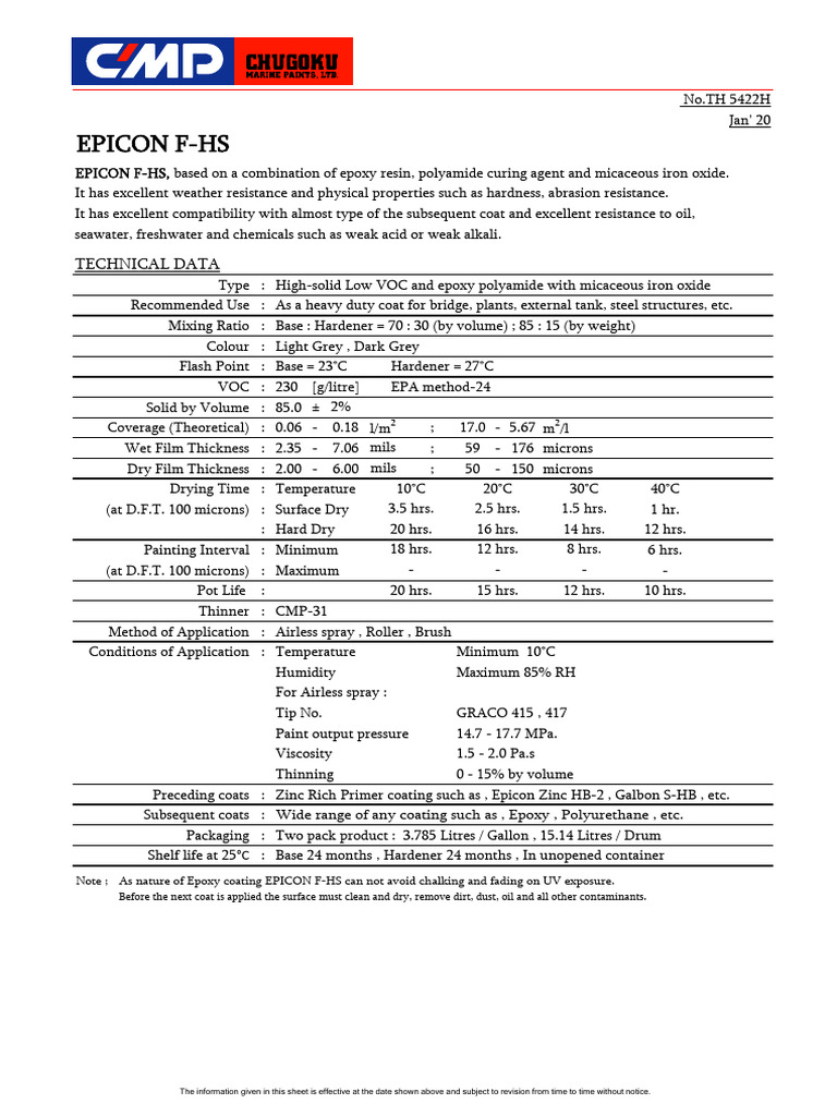 TDS - Epicon F-HS | PDF
