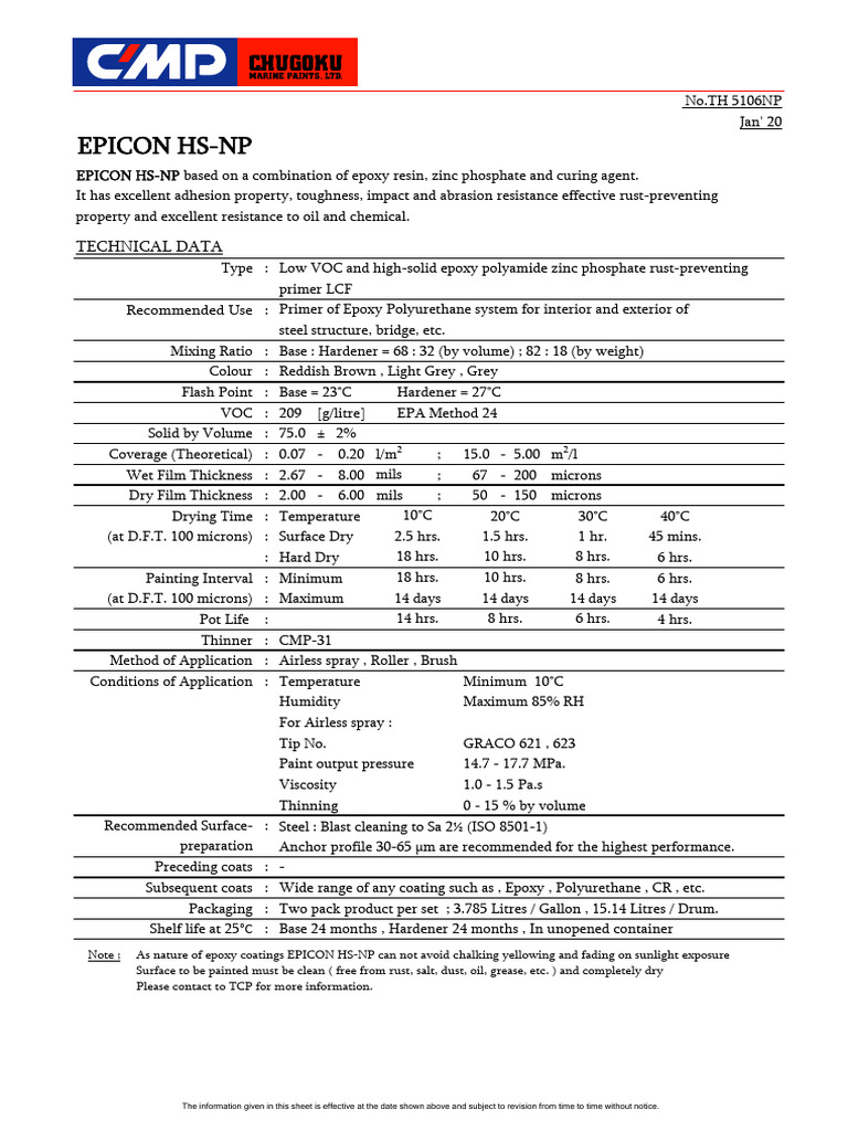 TDS - Epicon HS-NP | PDF