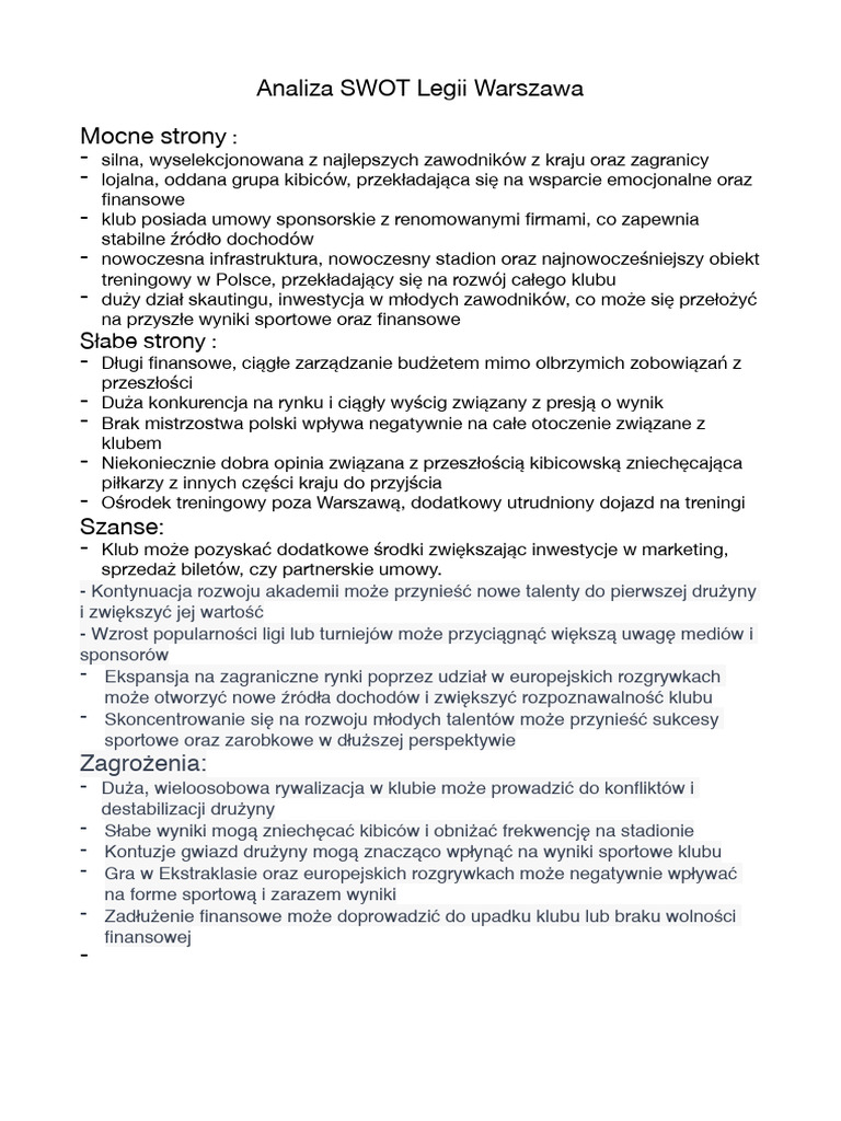 Analiza SWOT | PDF