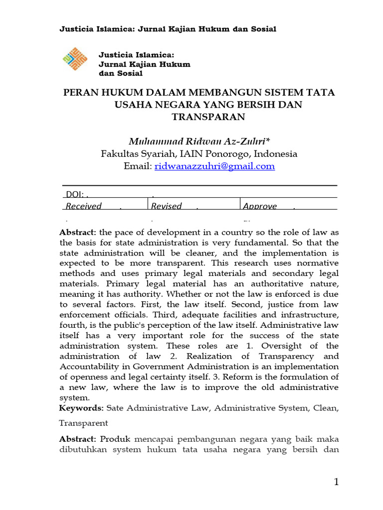 Jurnal HTUN SA.D Muhammad Ridwan Az Zuhri | PDF