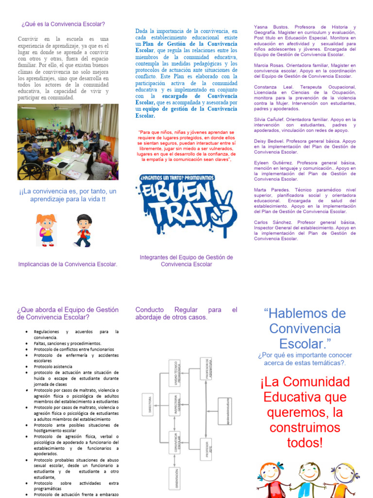 Triptico Informativo Convivencia Escolar | PDF | Abuso infantil