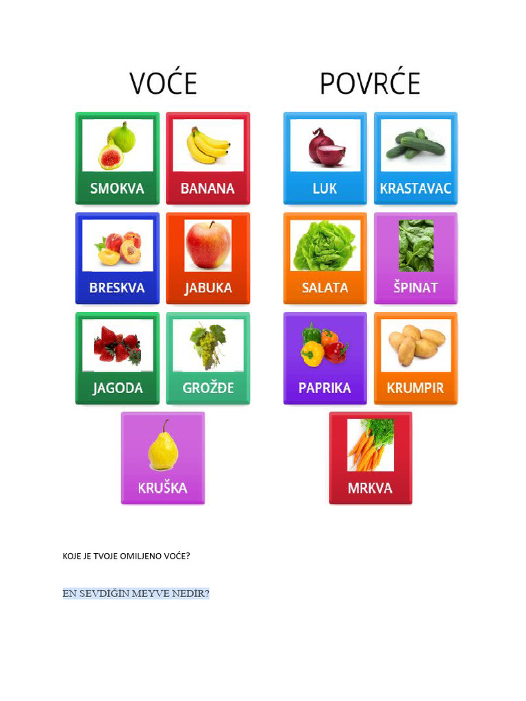 Voće I Povrće | PDF