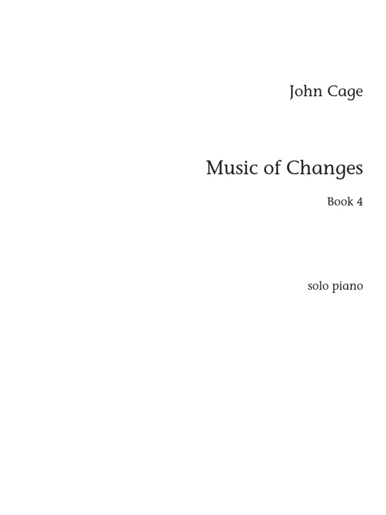 Music of Changes: John Cage | PDF