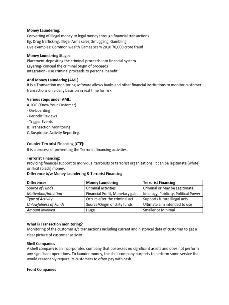 Interview Question Answer For Kyc Aml Profile 1677153332 Pdf Money