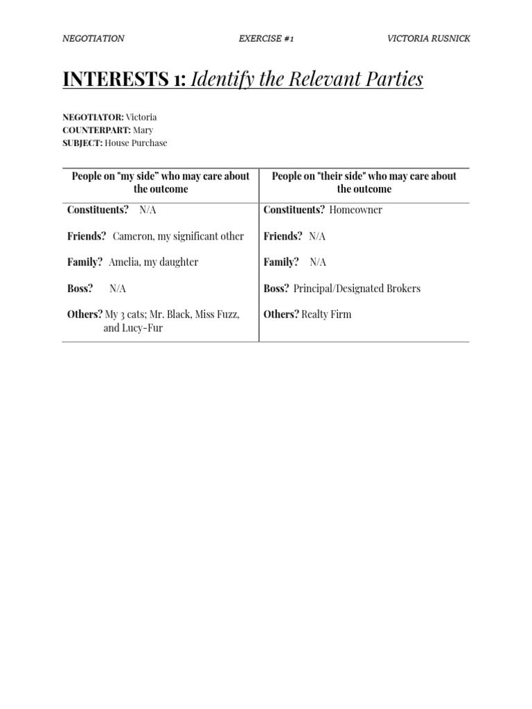 Getting To Yes - Exercise #1 | PDF | Economies | Private Sector