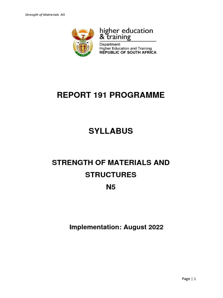 2022 Revised Syllabus SOM N5 | PDF | Bending | Beam (Structure)