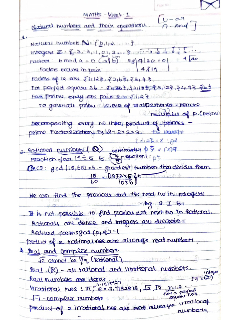 Maths1 Week 1 Notes Pdf 