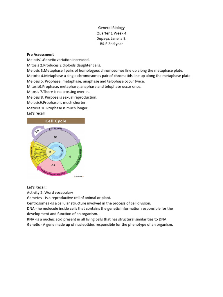 General Biology Week 4 | PDF