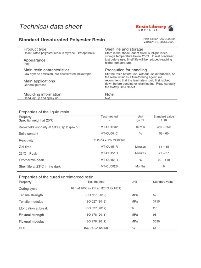 Technical Data Sheet | PDF | Applied And Interdisciplinary Physics ...