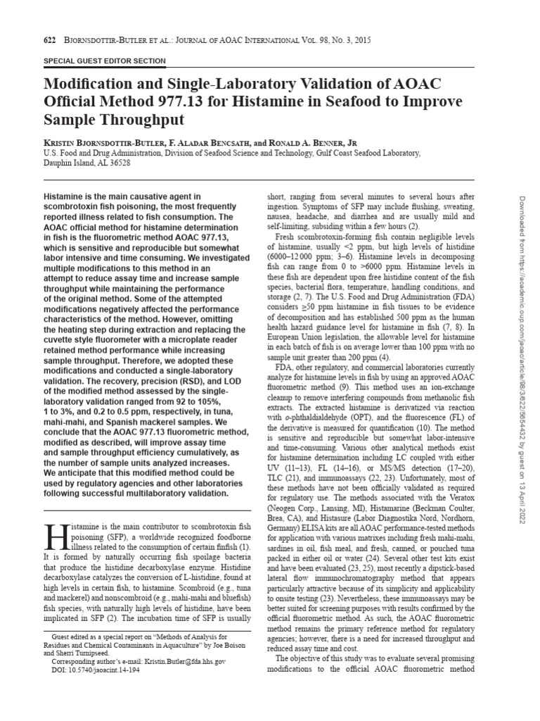 Aoac 977.13 | PDF | Detection Limit