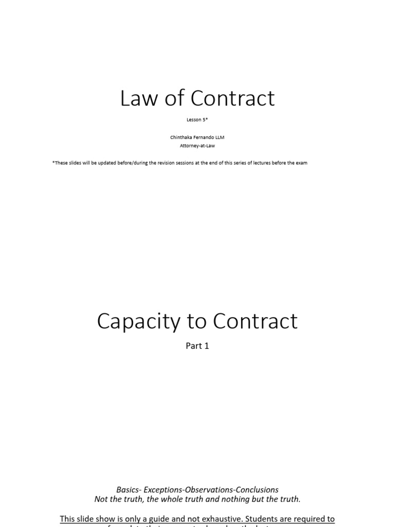 Lesson 5 - Law of Contract | PDF | Contract Law | Legal Ethics
