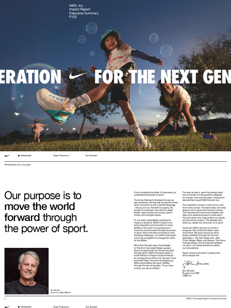 FY22 NIKE, Inc. Impact Report Executive Summary | PDF | Race And ...