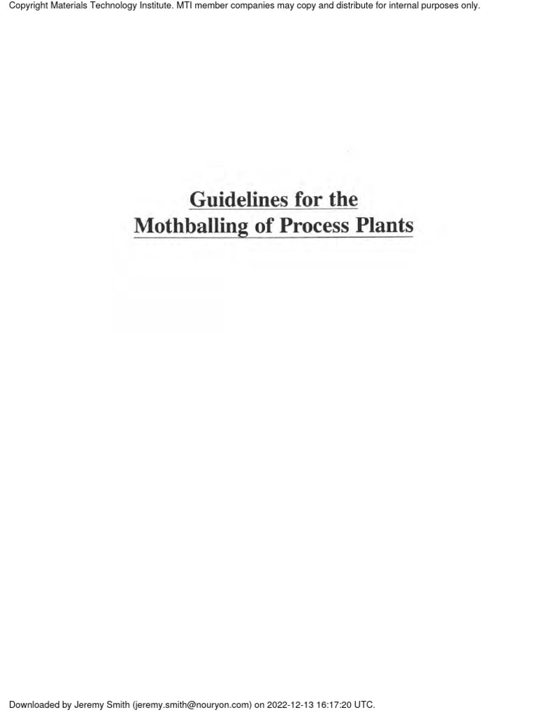 MTI Publication 34 - Guidelines - For - The - Mothballing - of ...