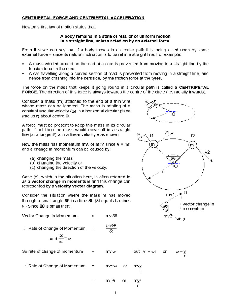 03 - Circular Motion - Notes | PDF | Acceleration | Force