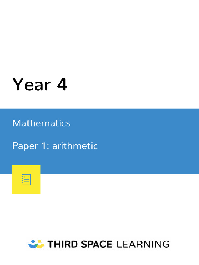 Year 4 - Mathematics Paper 1 - Arithmetic | PDF | Science | Mathematics