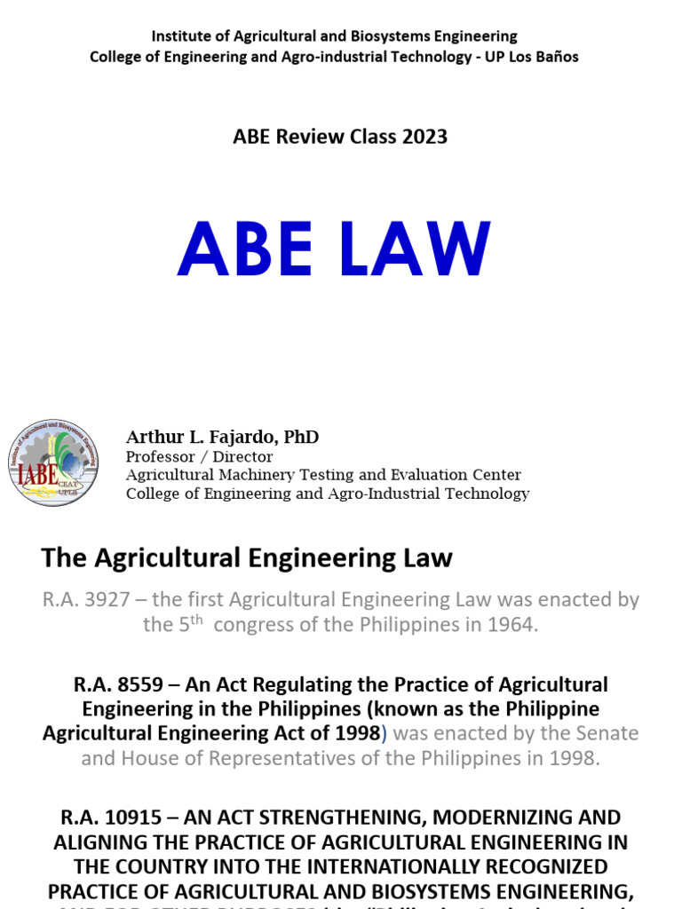 ABE LAW Review Cagayan 2023 | PDF | Engineer | Engineering