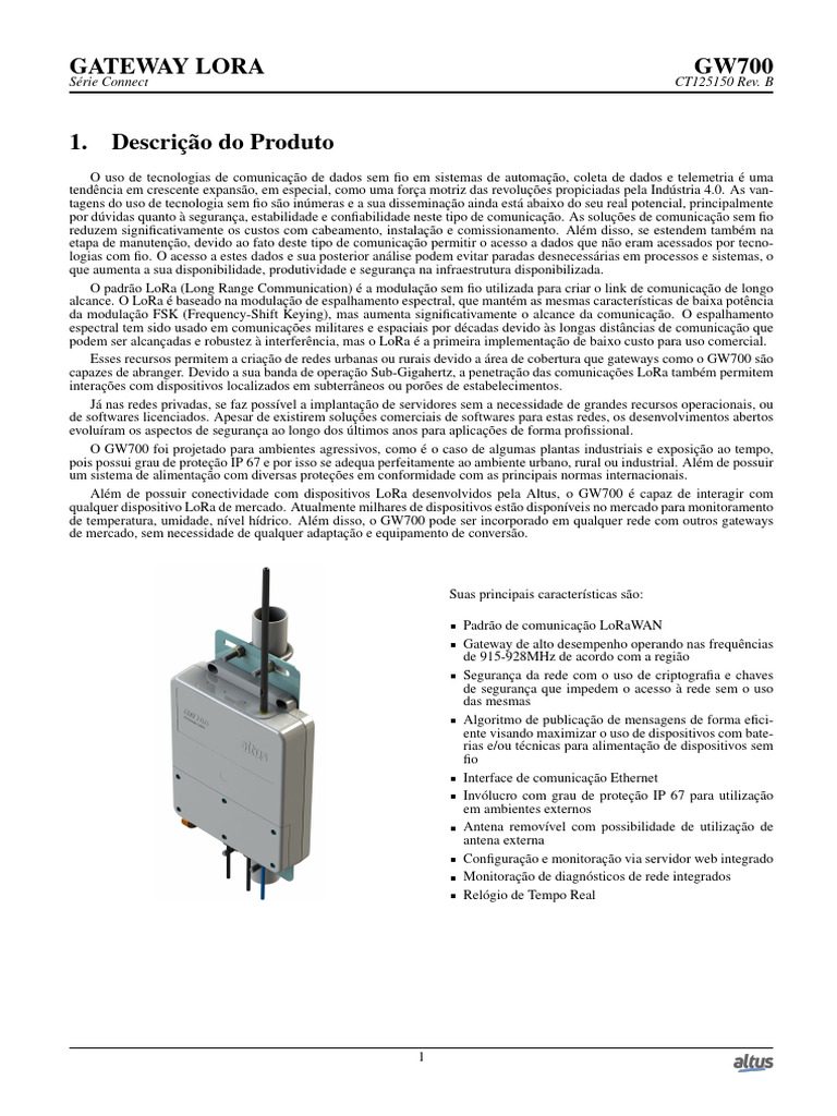 gw700 (Gateway Lora) | PDF | Rede de computadores | Sistema de Nomes de ...