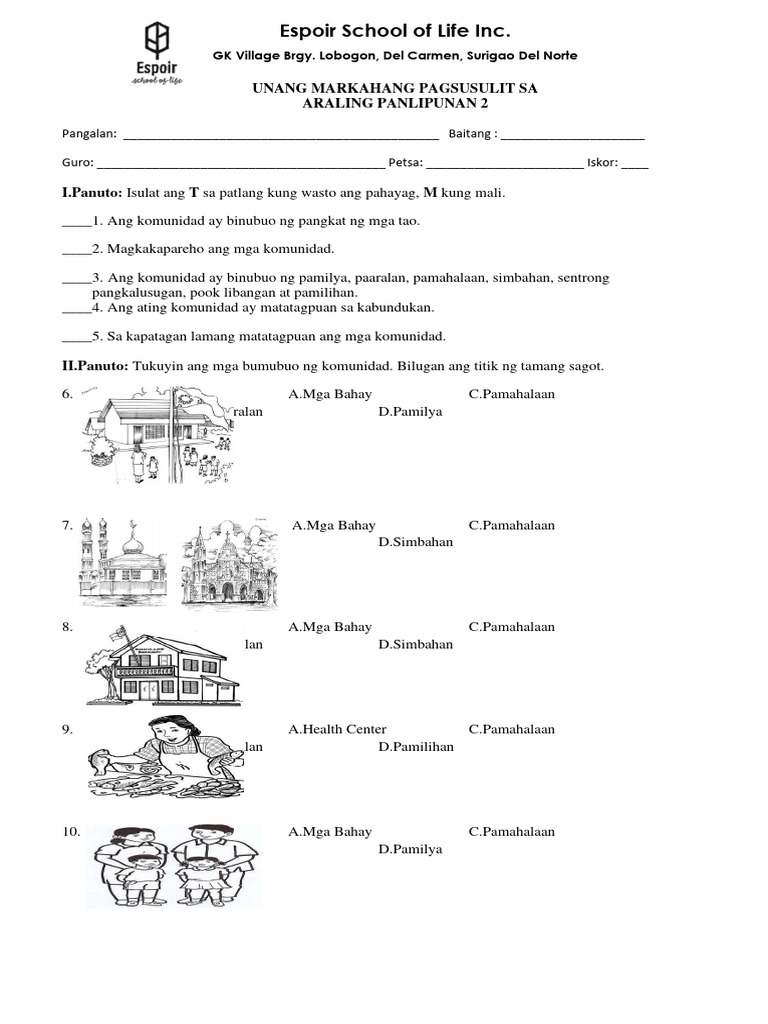 1st Periodical Test With TOS | PDF