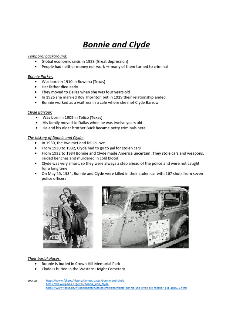 Bonnie Und Clyde Handout | PDF