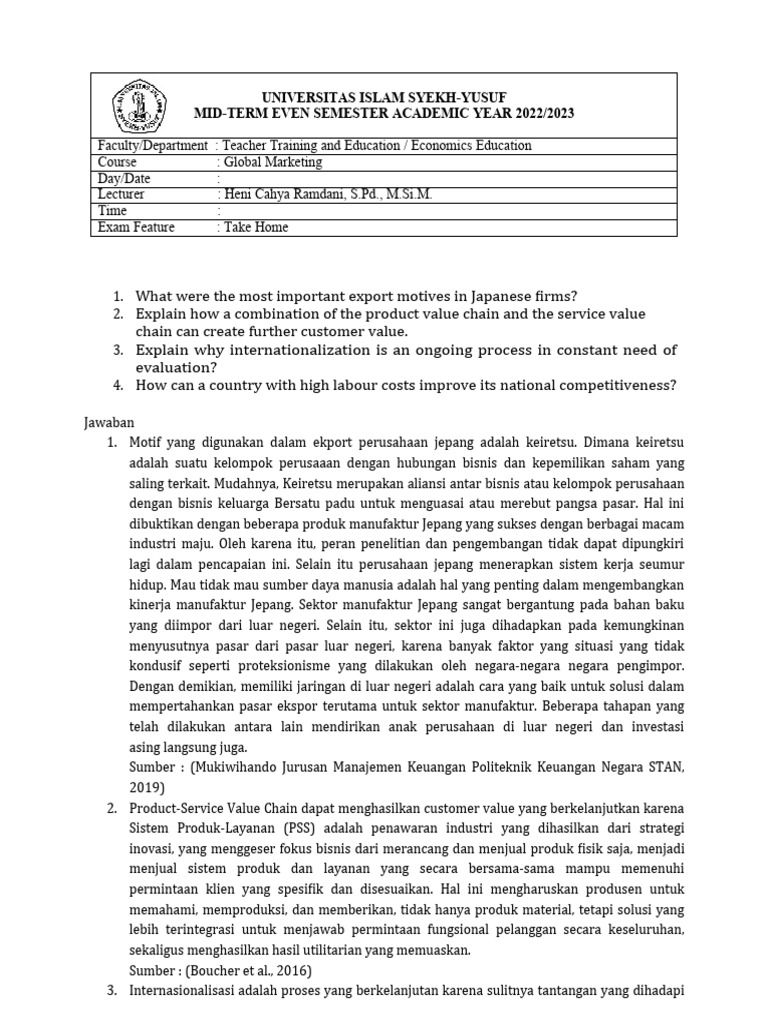 UTS - Global Marketing | PDF