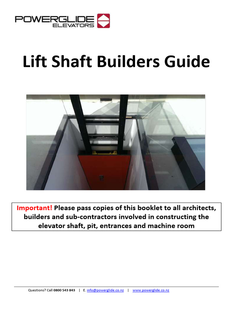 Lift+Shaft+Builders+Guide+ +All+Lifts | PDF | Elevator | Door