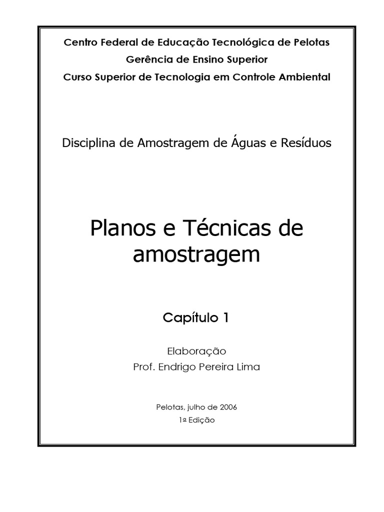 Planos e Técnicas de Amostragem | PDF | Amostragem (Estatística) | Desperdício