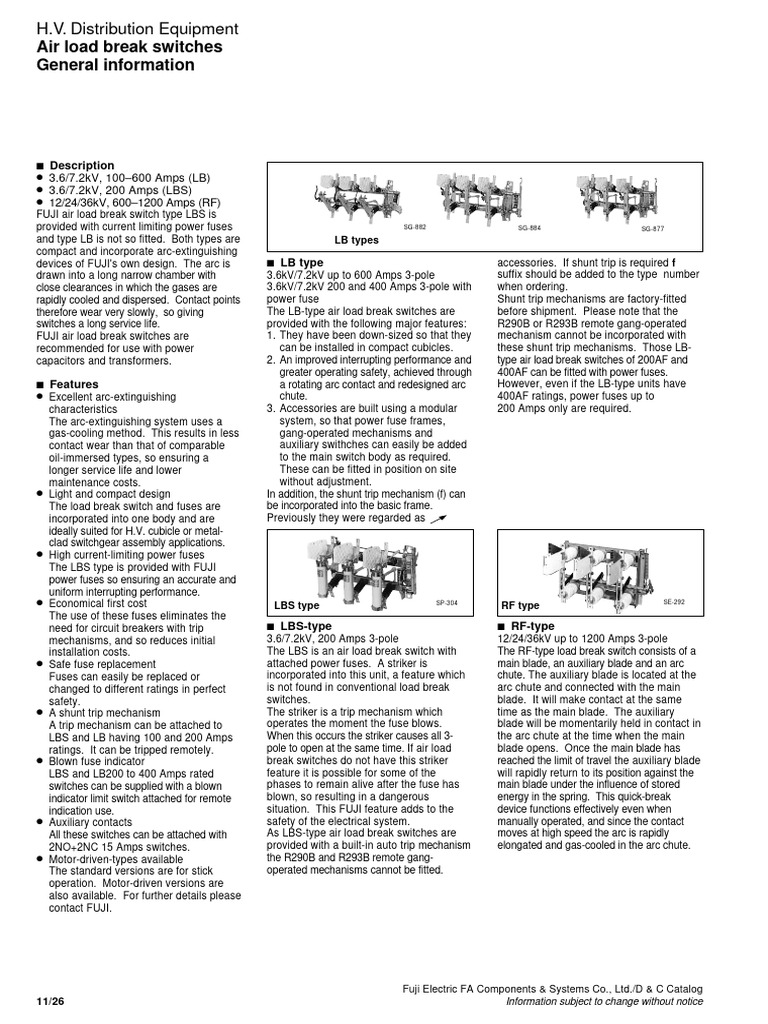 11 - 03HV Air Load Break Switches | PDF | Switch | Fuse (Electrical)