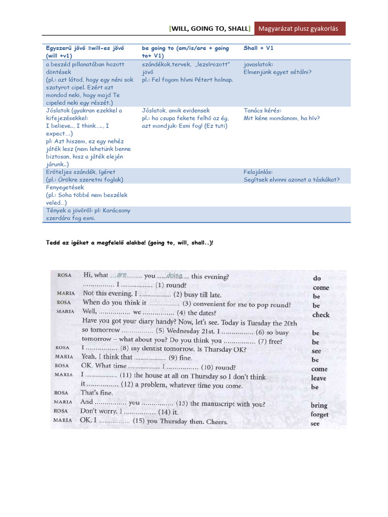 Will, Going To, Shall | PDF