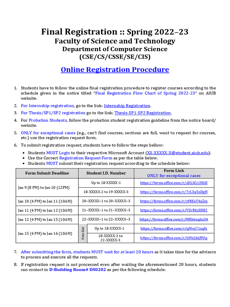 Revised Final Registration FST 2023 | PDF | Computing