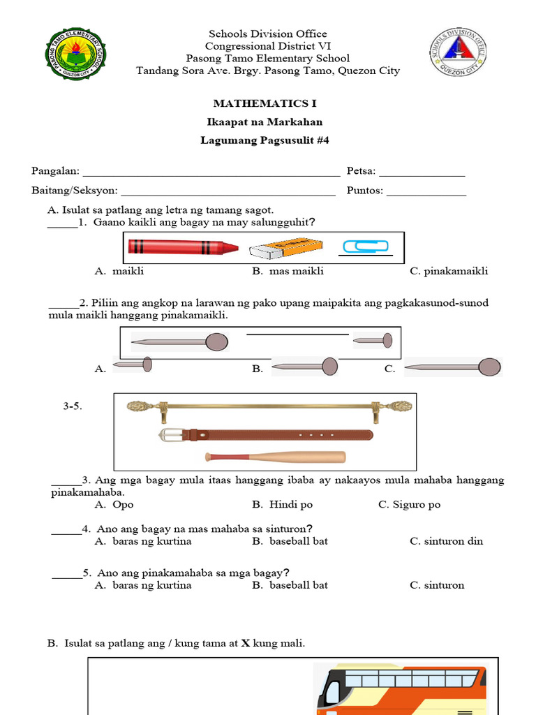 Math QTR4 Summative Test 4 | PDF