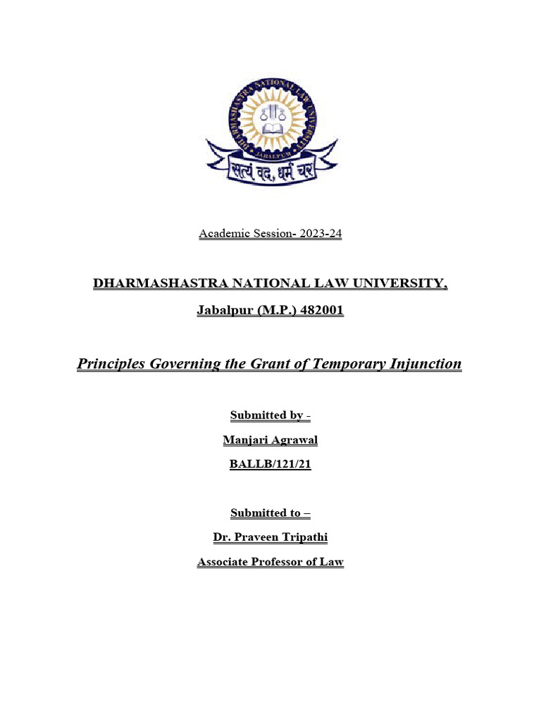 CPC Assignment | PDF | Injunction | Contempt Of Court