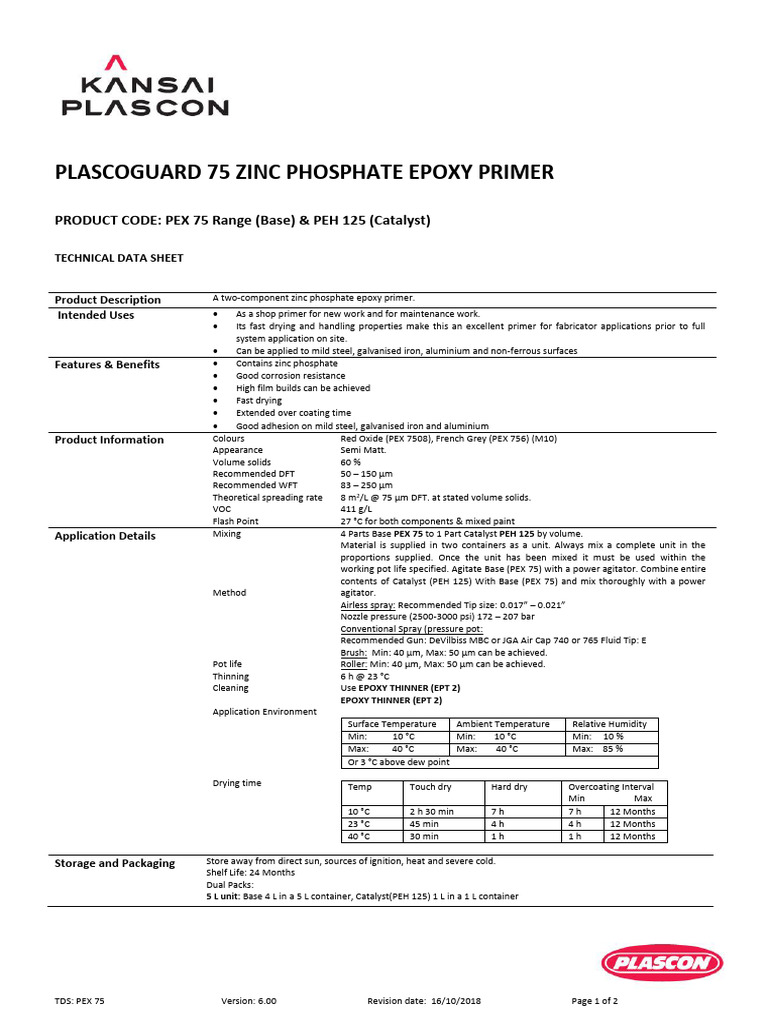 PEX - 75-Range-Plascoguard-Zinc-Phosphate-Epoxy-Primer | PDF | Paint ...