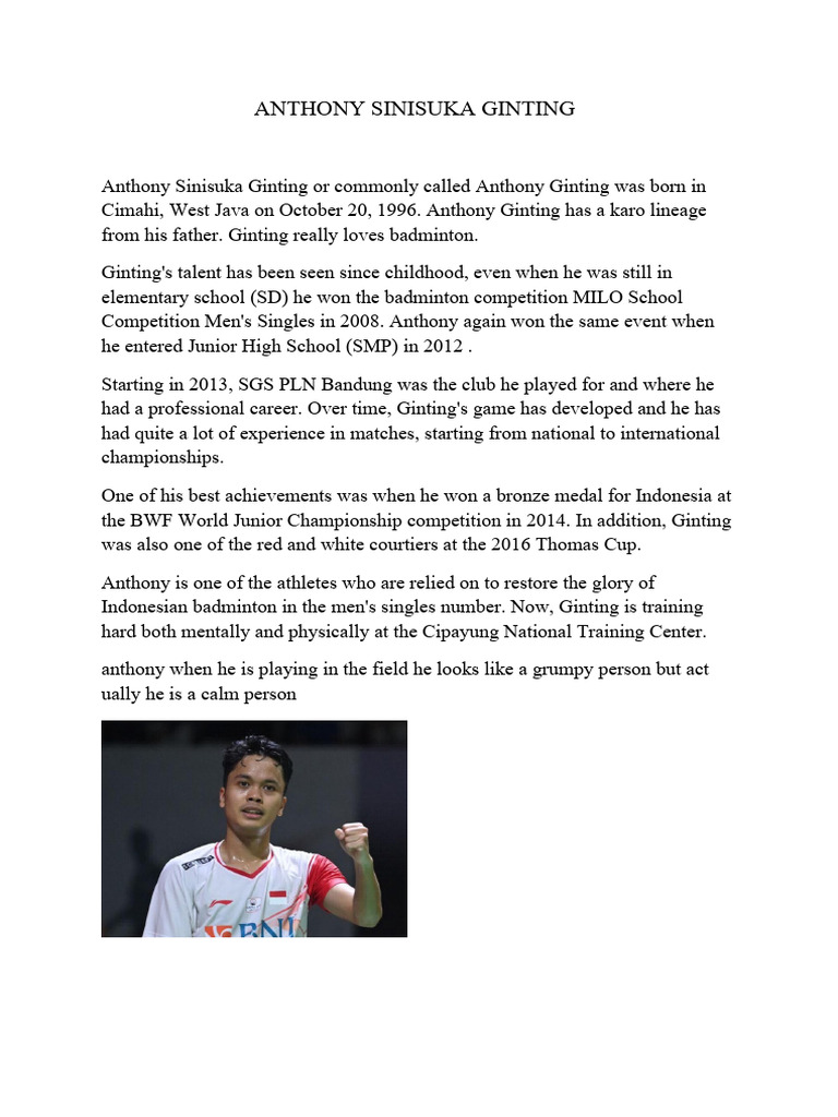 Anthony Sinisuka Ginting | PDF