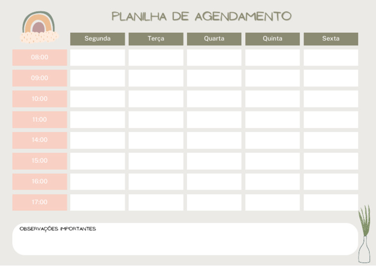 Planilha de Agendamentos | PDF