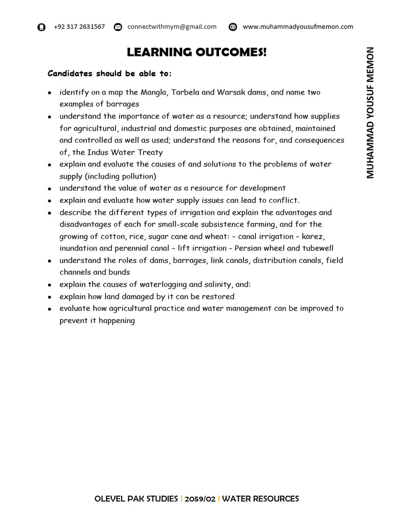 Topic 3 (Water Resources) | Download Free PDF | Indus River | Irrigation