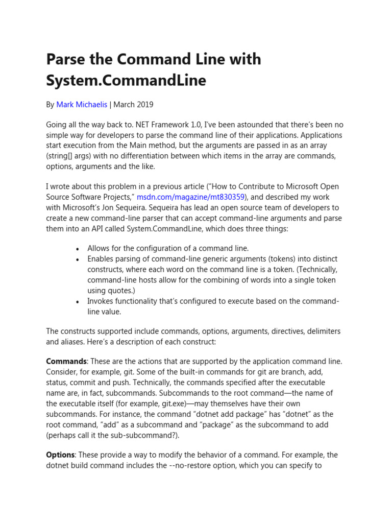 Parse The Command Line With System Download Free Pdf Command Line Interface Parameter