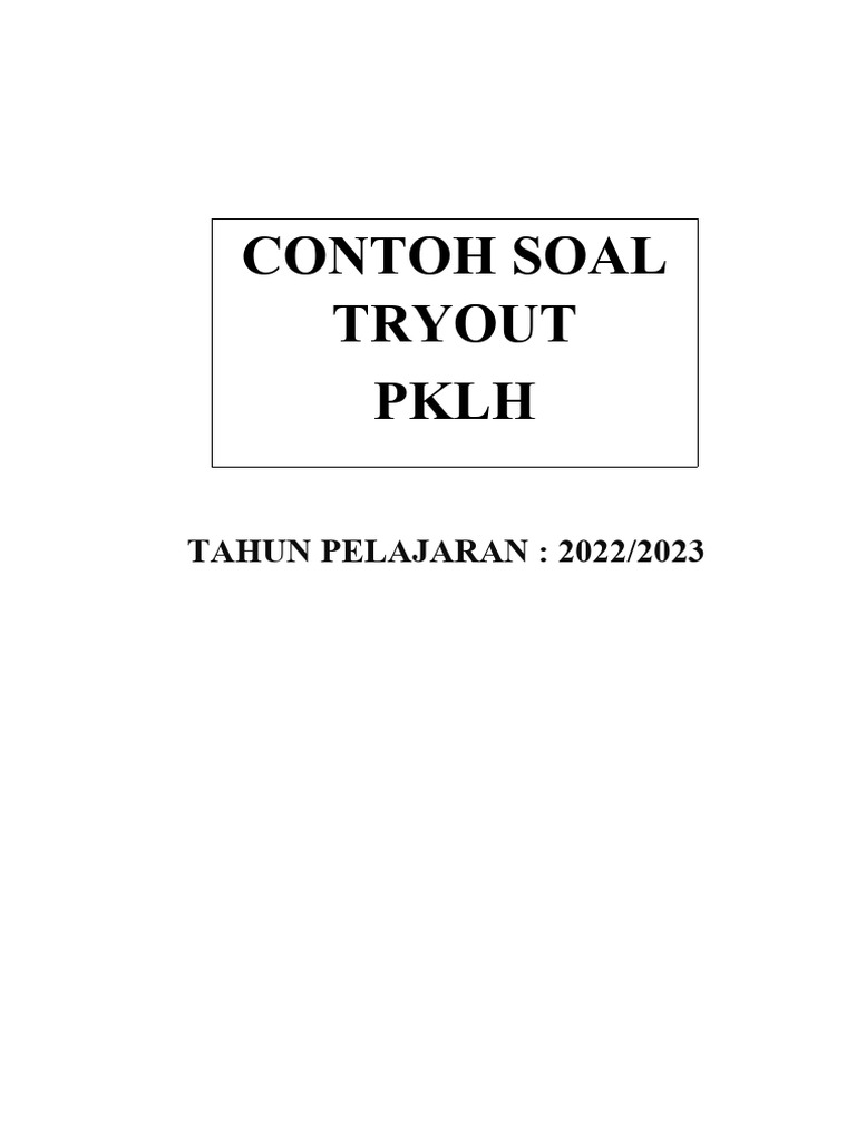 Contoh Soal Tryout PKLH | PDF
