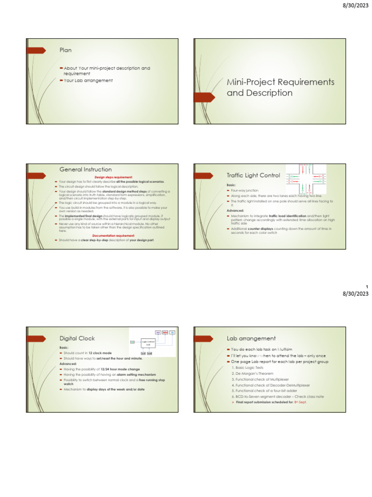 Mini-Project Requirements and Description | PDF | Logic Gate | Clock