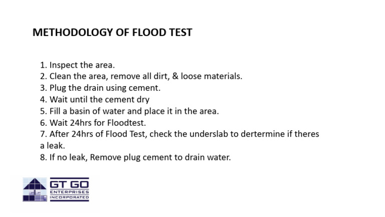 Methodology of Flood Test | PDF