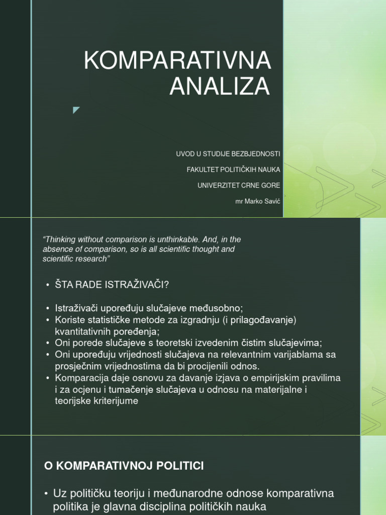Komparativna Analiza | PDF