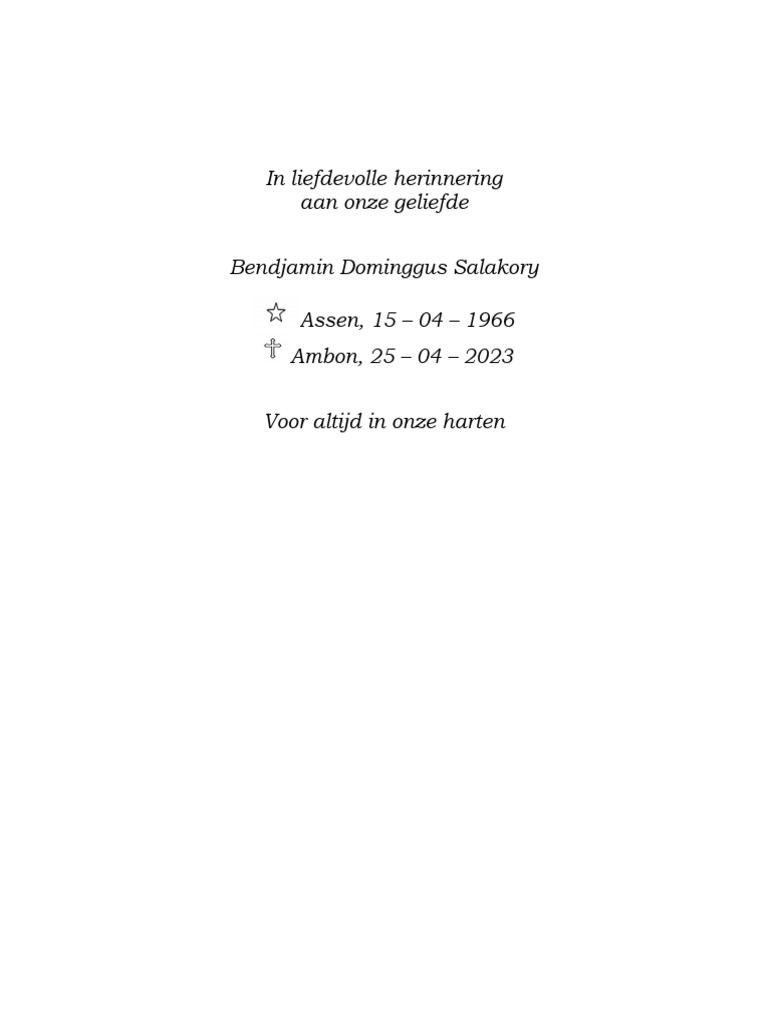 In Liefdevolle Herinnering | PDF