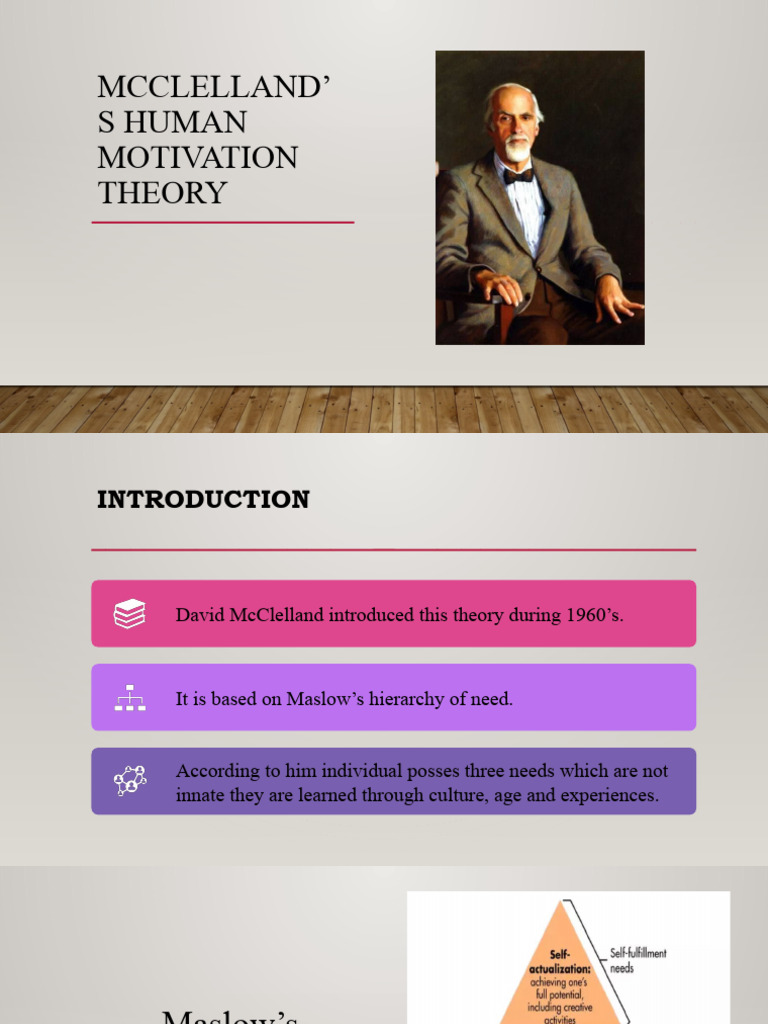 McClelland's Human Motivation Theory | PDF | Motivational | Motivation