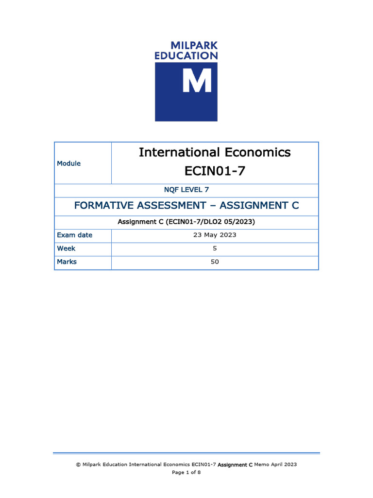 Assignment C ECIN01-7 DLO2 Marking Guidelines | PDF | Automation ...