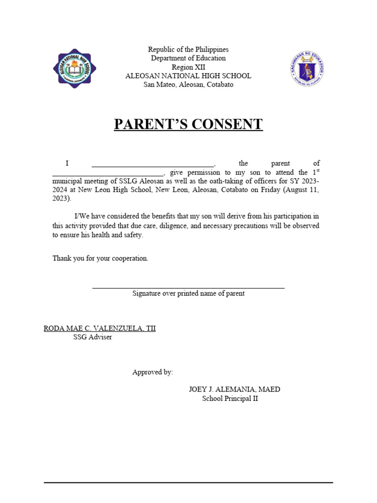 Parents Consent | PDF