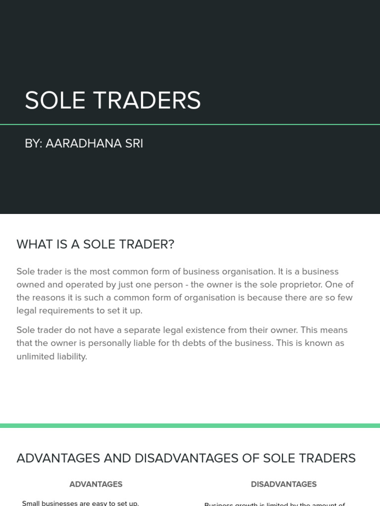 Sole Trader (Acc) | PDF | Sole Proprietorship | Balance Sheet