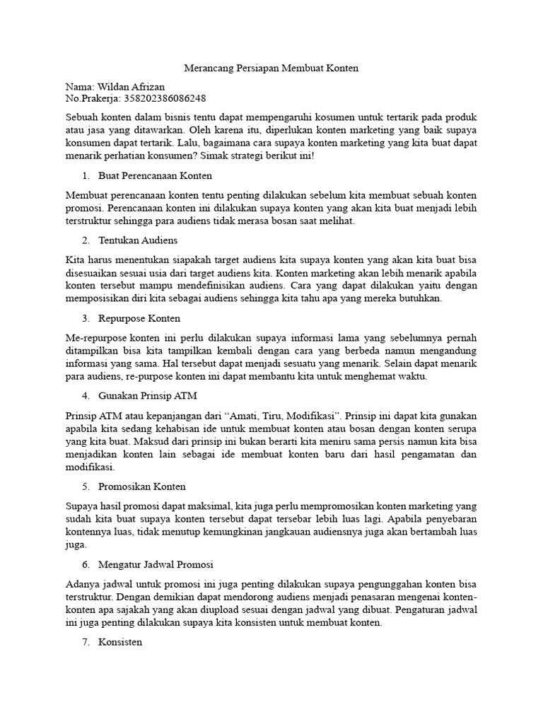 TPM 4 Merancang Persiapan Membuat Konten - (Wildan Afrizan) | PDF